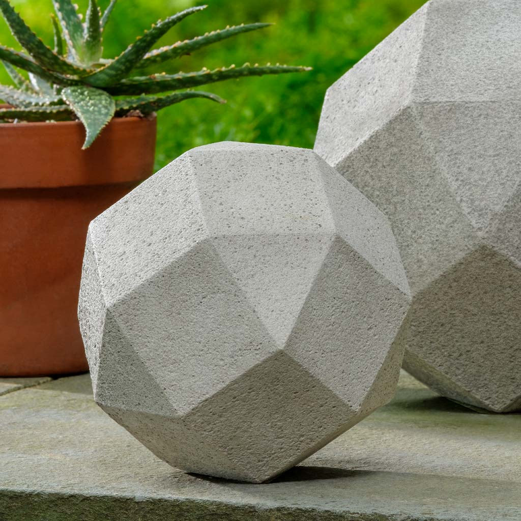 6" Polyhedron | Cast Stone Garden Sphere – Soothing Company