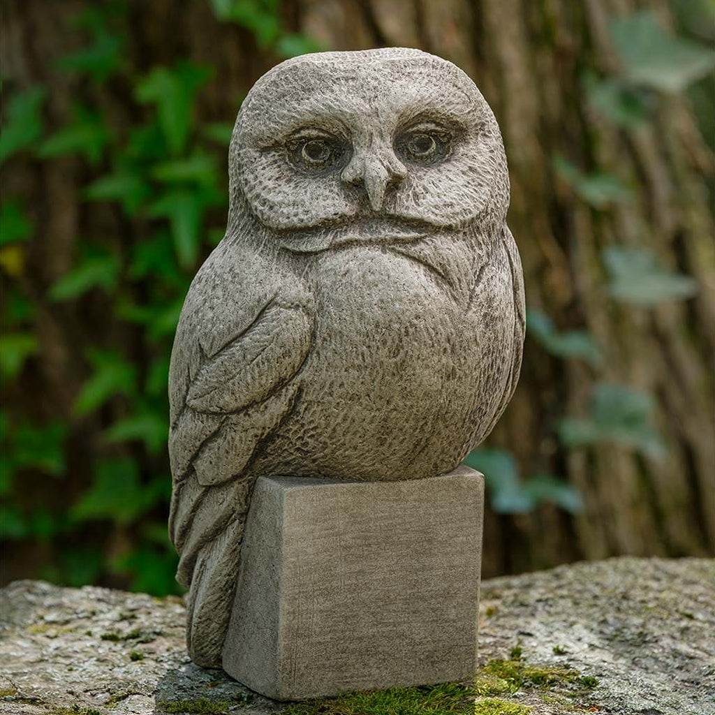 Al the Owl Cast Stone Garden Statue – Soothing Company