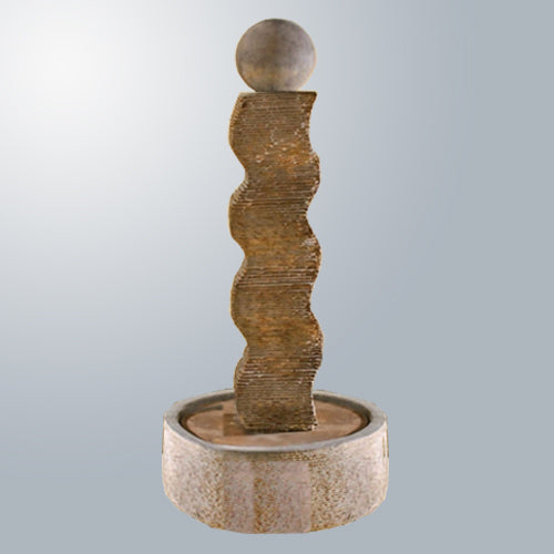 Rustic Wave Fountain With Ball – Soothing Company