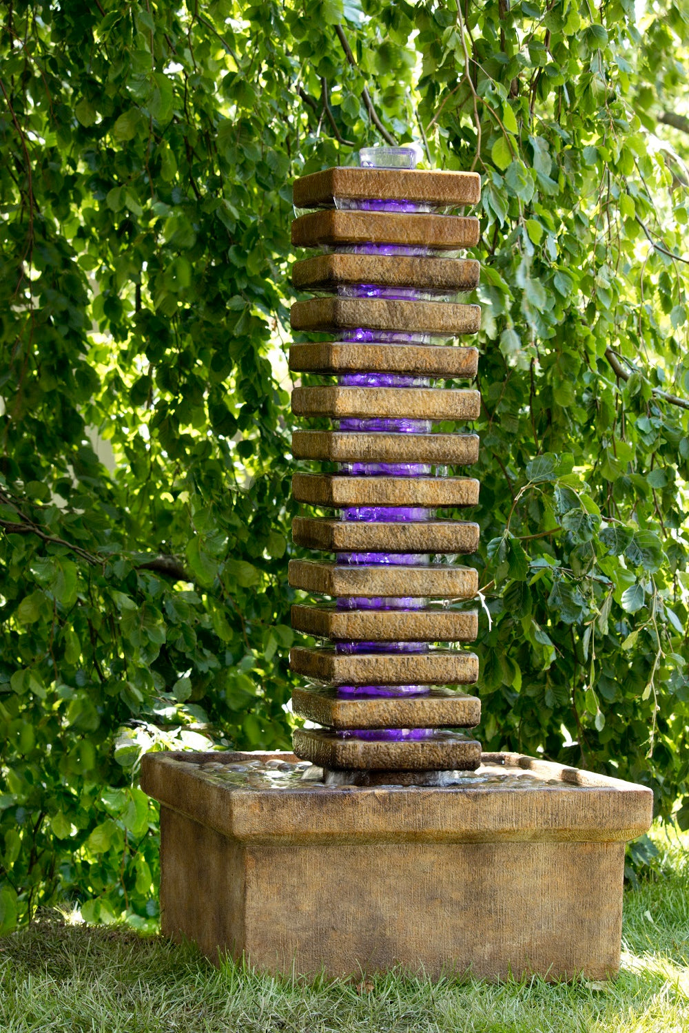 Square Luminaire Fountain | Modern Water Fountain – Soothing Company