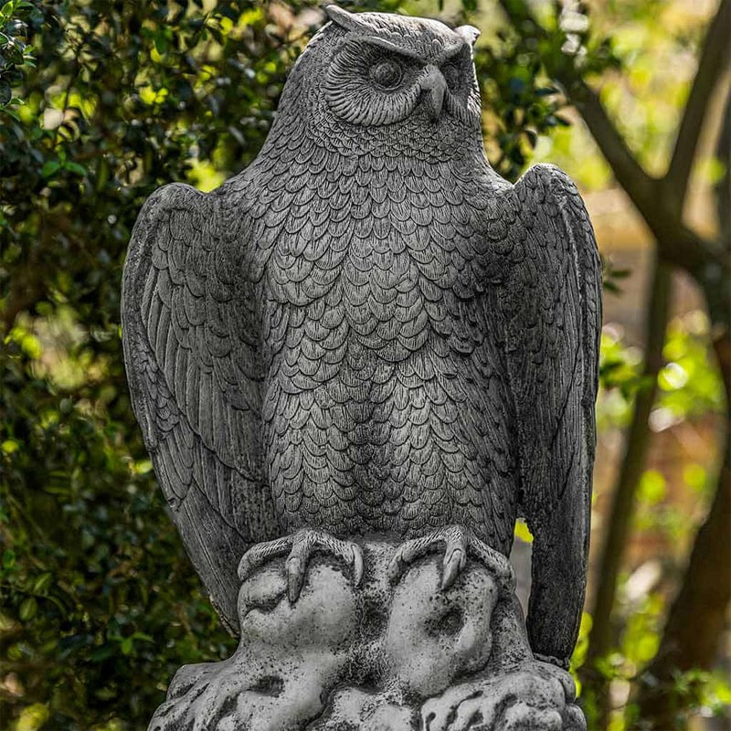 August Owl Cast Stone Statue – Soothing Company