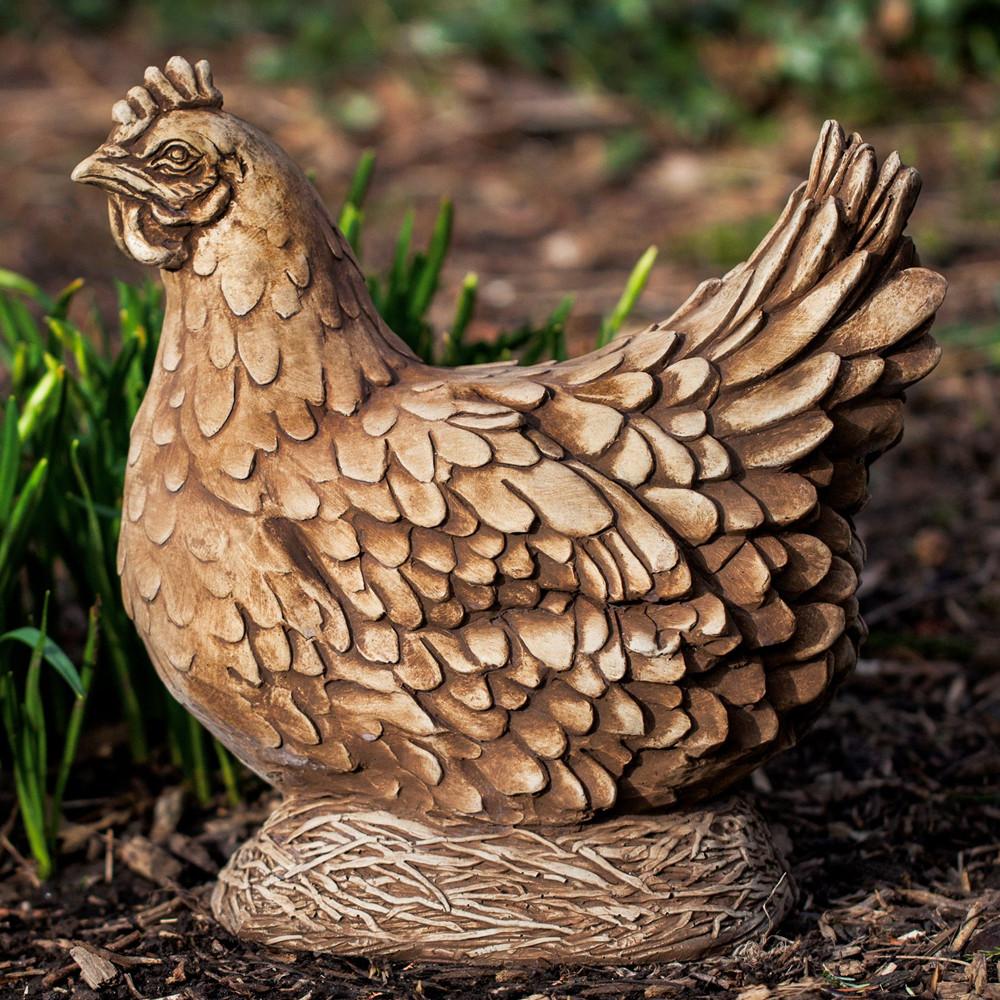 Henrietta Cast Stone Garden Statue | Chicken Statue – Soothing Company