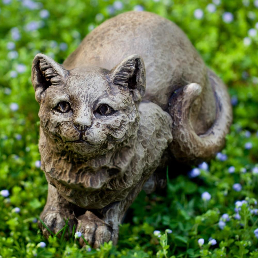 Patience Cast Stone Garden Statue | Cat Statue – Soothing Company