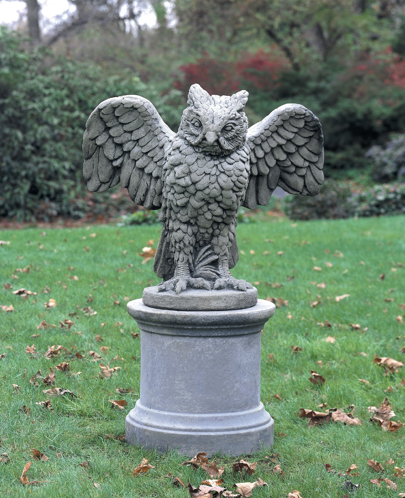 Soaring Owl Cast Stone Garden Statue – Soothing Company