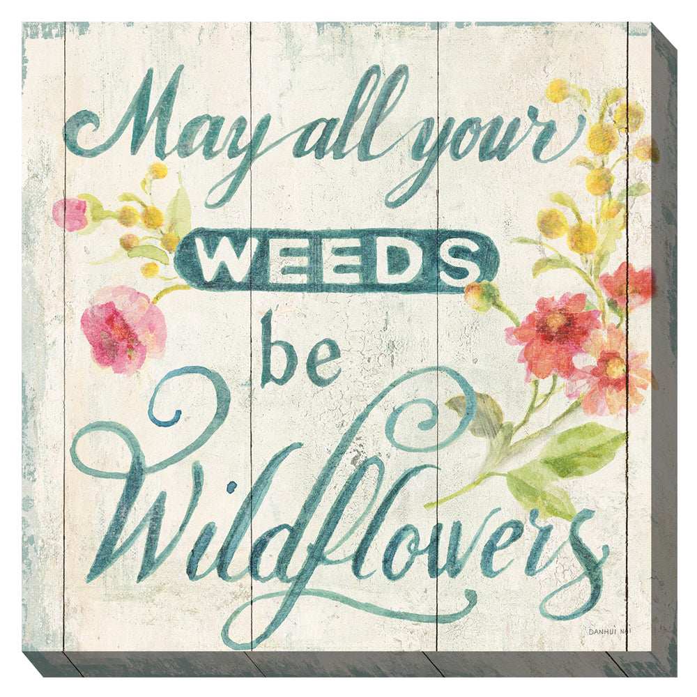 Wildflowers Words Outdoor Canvas Art – Soothing Company
